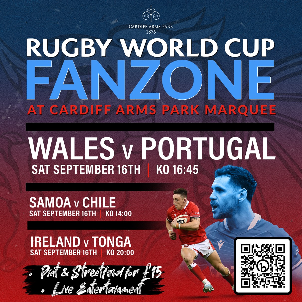 Rugby World Cup: Wales v Portugal at Cardiff Arms Park - FOR Cardiff