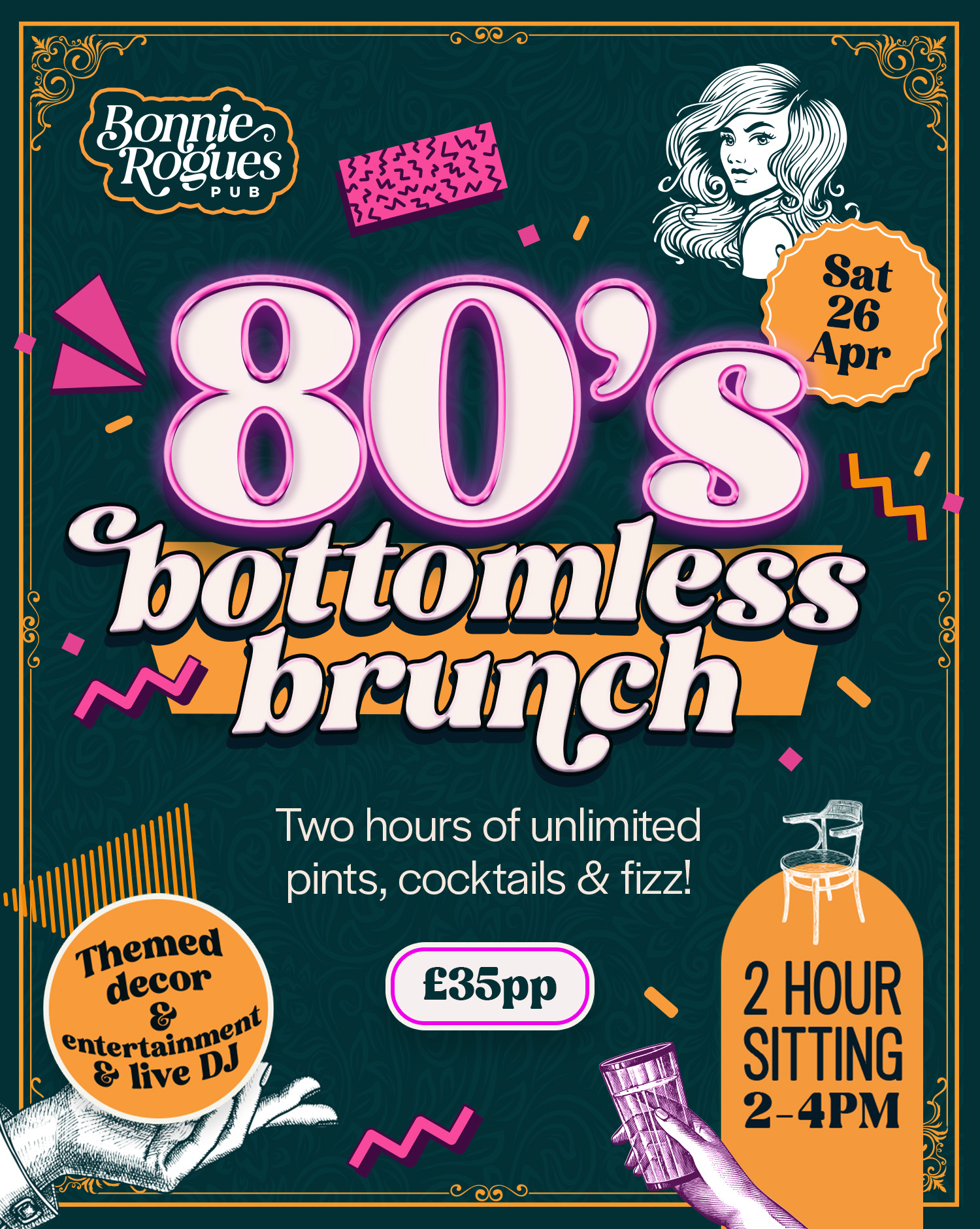 Bonnie Rogues 80s Bottomless Brunch